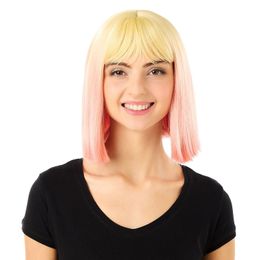 buttinette Longbob-Perücke "Ombré", blond/rosa