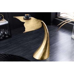 Riess Ambiente Design Couchtisch WILDLIFE Walflosse 70cm gold Metall handmade Riess-Ambiente Sofatisch Wohnzimmertisch Maritim Modern