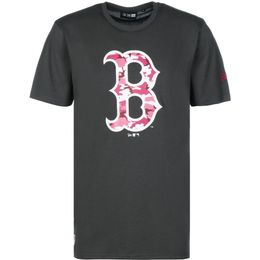 New Era T-Shirt 'MLB Boston' Herren Größe L anthrazit / pink / weiß