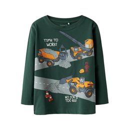 name it Shirt 'NMMofek Tonka' Jungen Größe 98 grau / dunkelgrün / orange / weiß