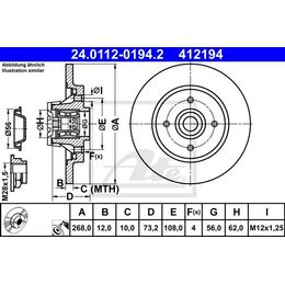 ATE Bremsensatz-Vorn und hinten SG00000DQ0 Bremsensatz, Scheibenbremse vorne rechts links innenbel&uuml;ftet 302mm f&uuml;r PEUGEOT CITRO&Euml;N VAUXHALL OPEL 160852