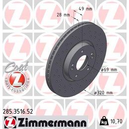 Zimmermann Bremsscheibe SPORT COAT Z vorne rechts links Gelocht 320mm f&uuml;r HYUNDAI KIA 51712-2B700 51712-2P700 517122P700 285.3516.52