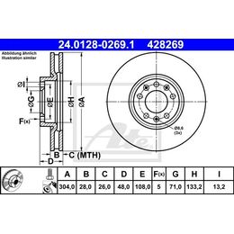ATE Bremsensatz-Vorderachse SG00000CU4 Bremsensatz, Scheibenbremse vorne hinten rechts links bel&uuml;ftet 304mm f&uuml;r PEUGEOT CITRO&Euml;N VAUXHALL OPEL DS 4254A