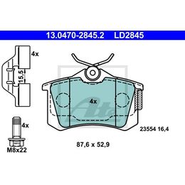 ATE Bremsensatz-Hinterachse Standard Disc / Ceramic IJZJSGKIZ4 Bremsensatz, Scheibenbremse hinten rechts links voll 274mm f&uuml;r RENAULT 7701208213 77012