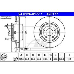 ATE Bremsensatz-Vorderachse Standard Disc / Ceramic Bremsensatz, Scheibenbremse vorne rechts links belüftet 296mm für SUZUKI NISSAN 40206-1KC1B 55810-