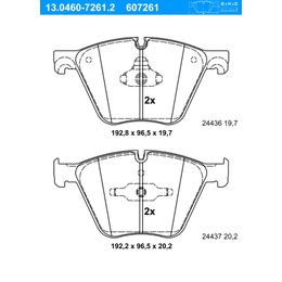 ATE Bremsbelagsatz, Scheibenbremse 13046072612 f&uuml;r BMW