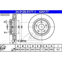 ATE Bremsensatz-Vorderachse Bremsensatz, Scheibenbremse vorne hinten rechts links bel&uuml;ftet 292mm f&uuml;r RENAULT INFINITI SUZUKI NISSAN 432003112R D4060-E