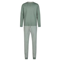 Phil & Co. Berlin Long Pajamas 'Henley' male Green size XXL