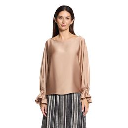 Betty Barclay Satin-Bluse mit U-Boot-Ausschnitt Damen Gr&ouml;&szlig;e XL braun