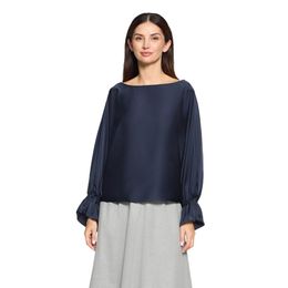 Betty Barclay Satin-Bluse mit U-Boot-Ausschnitt Damen Gr&ouml;&szlig;e M nachtblau