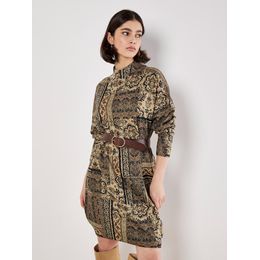 Apricot Kleid Damen Gr&ouml;&szlig;e 40 hellbeige / braun / schwarz Winterkleid