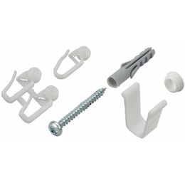 Sichtschutzbefestigungen Zubeh&ouml;r-Set Liedeco "f&uuml;r 1-l&auml;ufige Gardinenschienen" Gr. 2, wei&szlig;, 1 l&auml;ufig, Kunststoff, Metall, Sichtschutzbefestigungen