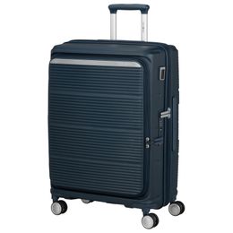 Hartschalen-Trolley Samsonite "PARALUX, verschiedene Größen und Farben", Gr. B/H/T: 47cm x 67cm x 30cm 72 l, midnight navy, Polypropylen, Koffer, Reisegepäck mit Frontfach Packwürfel Trennpolster