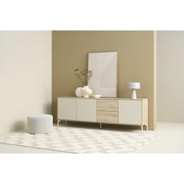 Schöner Wohnen Kollektion Sideboard "LABOE", eichefarbig bianco hell, B:200cm H:67cm T:41cm, Spanplatte, SCHÖNER WOHNEN-KOLLEKTION, Sideboards, 150 cm oder 200 cm mit push to open Funktion