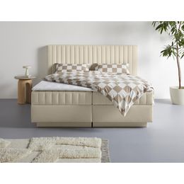 Boxbett HOMSY BY ANA JOHNSON "Moonio inkl. Bettkasten", creme, B:227cm L:214cm, Komplettbetten, erhältlich in verschiedenen Breiten und Härtegraden