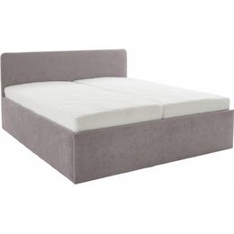 Polsterbett ""Davos", OTTOs Choice Topseller", grau (hellgrau), B:185cm H:98cm L:210cm, Bezug Bett: Microfaser (100% Polyester);Bonnell-Federkernmatratze: 51% Polypropylen, 39% Polyester und 10% Baumwolle;Kaltschaummatratze: 100% Polyester, Bezug abnehm- und waschbar bis 60C, Westfalia Schlafkomfort, Betten, inkl. Bettkasten bei Ausführung mit Matratze
