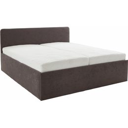 Polsterbett ""Davos", OTTOs Choice Topseller", grau (dunkelgrau), B:165cm H:98cm L:210cm, Bezug Bett: Microfaser (100% Polyester);Bonnell-Federkernmatratze: 51% Polypropylen, 39% Polyester und 10% Baumwolle;Kaltschaummatratze: 100% Polyester, Bezug abnehm- und waschbar bis 60C, Westfalia Schlafkomfort, Betten, inkl. Bettkasten bei Ausführung mit Matratze