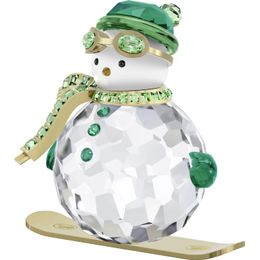 Weihnachtsfigur Swarovski "Deko Kristall Sammelfigur Holiday Cheers Dulcis Schneemann", weiß (kristallweiß, hellgrün, dunkelgrün, orange, goldfarben, schwarz), Dekofiguren, B/H/T: 4,05cm x 5,53cm x 5,66cm, Schneemann, Metall, Swarovski Kristall, Swarovski Kristall, B:4,05cm H:5,53cm T:5,66cm