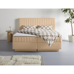 Boxbett HOMSY BY ANA JOHNSON "Moonio inkl. Bettkasten", beige, B:227cm L:214cm, Komplettbetten, erhältlich in verschiedenen Breiten und Härtegraden