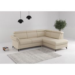 Sit & More Ecksofa SIT & MORE, B:247cm H:84cm T:193cmsand, 100% Polyester, Sofas, "Glendale, L-Form", inkl. Kopfteilverstellung, wahlweise mit Vorziehsitz und
