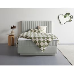 Boxbett HOMSY BY ANA JOHNSON "Moonio inkl. Bettkasten", grau, B:167cm L:214cm, Komplettbetten, erhältlich in verschiedenen Breiten und Härtegraden