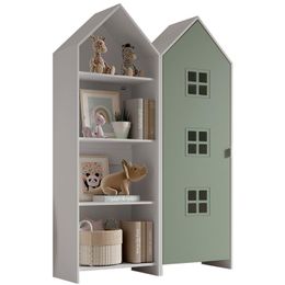 Kleiderschrank Vipack "Set Casami Bruges in trendigem Design, 1 Regal u. 1 Kleiderschrank", korpus weiß, front grün, B:115,2cm H:171,3cm T:37cm, Holzwerkstoff, Schränke, variable Typenanordnung, Kleiderschrank mit Böden und Kleiderstange