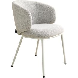 Schöner Wohnen Kollektion Esszimmerstuhl "SUNJA", greige, seidengrau, B:55cm H:78cm T:60cm, Polyester, SCHÖNER WOHNEN-KOLLEKTION, Stühle, Bezug Bouclé, Untergestell Metall pulverbeschichtet