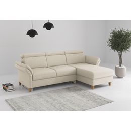 Ecksofa Home Affaire, B:253cm H:84cm T:166cmcreme, 95% Polyester, 5% Polyamid, Wohnzimmer, Sofas, "Glendale, L-Form", inkl. Kopfteilverstellung,