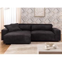 Ecksofa OTTO HOME, B:251cm H:70cm T:144,5cmanthrazit, 100% Polyester, Wohnzimmer, Sofas, "KINLEE Design-Sofa mit Recamiere rechts/links, Maße B/T/H