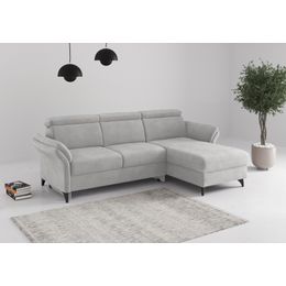 Sit & More Ecksofa SIT & MORE, B:253cm H:84cm T:166cmsilber, 90% Polyester, 10% Polyamid, Sofas, "Glendale, L-Form", inkl. Kopfteilverstellung, wahlweise mit