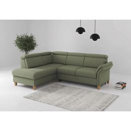 Ecksofa Home Affaire, B:247cm H:84cm T:193cmolive, 95% Polyester, 5% Polyamid, Sofas, "Glendale, L-Form", inkl. Kopfteilverstellung, wahlweise mit