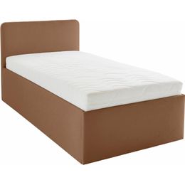 Polsterbett ""Davos", OTTOs Choice Topseller", braun, B:125cm H:98cm L:210cm, Bezug Bett: Microfaser (100% Polyester);Bonnell-Federkernmatratze: 51% Polypropylen, 39% Polyester und 10% Baumwolle;Kaltschaummatratze: 100% Polyester, Bezug abnehm- und waschbar bis 60C, Westfalia Schlafkomfort, Betten, inkl. Bettkasten bei Ausführung mit Matratze