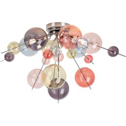 Näve NÄVE Deckenleuchten "Explosion", bunt, 6, Ø 57cm H: 38cm, 1 Stk., Leuchten, kleine und große pastellfarbene Glaskugeln, 6x G9 exkl., D: 57cm