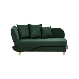 Beliani Chaiselongue MERI in Grün/Braun - (W) 155 x (H) 76 x (L) 69 cm | Gr.: onesize