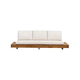 Beliani Gartensofa MARETTIMO in Braun/Weiß - (W) 230 x (H) 70 x (L) 68 cm | Gr.: onesize