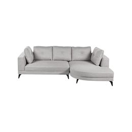 Beliani Ecksofa MARUM in Grau/Schwarz - (W) 262 x (H) 88 x (L) 151 cm | Gr.: onesize