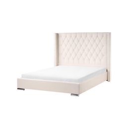 Beliani Doppelbett LUBBON in Wei&szlig;/Silber - (W) 189 x (H) 142 x (L) 215 cm | Gr.: onesize