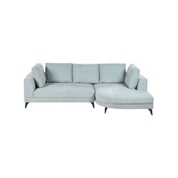 Beliani Ecksofa MARUM in Blau/Schwarz - (W) 262 x (H) 88 x (L) 151 cm | Gr.: onesize