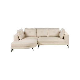 Beliani Ecksofa MARUM in Beige/Schwarz - (W) 262 x (H) 88 x (L) 151 cm | Gr.: onesize