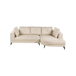 Beliani Ecksofa MARUM in Beige/Schwarz - (W) 262 x (H) 88 x (L) 151 cm | Gr.: onesize