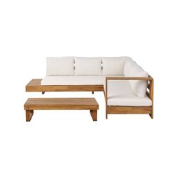 Beliani 3-tlg Lounge Set MARETTIMO in Braun/Weiß | Gr.: onesize