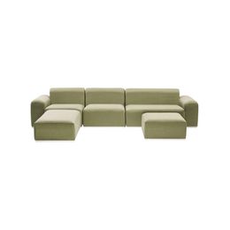 Beliani 5-tlg Lounge Set BATTIFOLLO in Grün/Weiß | Gr.: onesize