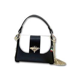 Leder Umhängetasche Florence Tasche schwarz, weiß ca. 19cm | Gr.: onesize