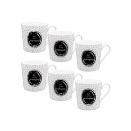 GEDA LABELS Kaffeebecher VE6 Home Time Lieblingstag in Weiß - 350ml | Gr.: onesize