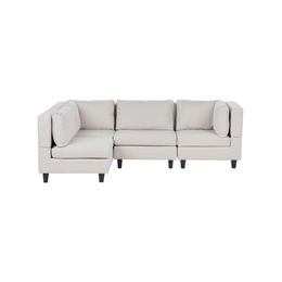 Beliani 4-tlg Modulsofa UNSTAD in Beige/Schwarz | Gr.: onesize