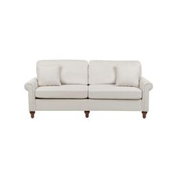 Beliani 3-Sitzer Sofa GINNERUP in Beige/Braun - (W) 195 x (H) 84 x (L) 76 cm | Gr.: onesize