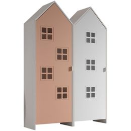 Kleiderschrank Vipack "Set Casami Bruges in trendigem Design, 2 Kleiderschränke", korpus weiß, front pink u. weiß, B:115,2cm H:171,3cm T:37cm, Holzwerkstoff, Schränke, variable Anordnung, Kleiderschränke mit Böden und Kleiderstange