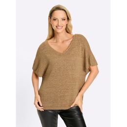 Heine Kurzarmpullover in camel | Gr.: 44