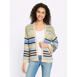 Heine Strickjacke in himmelblau-beige-gestreift | Gr.: 34