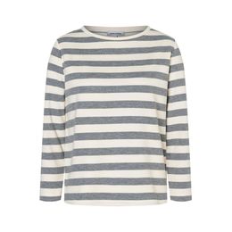 More & More More & More gestreiftes 3/4 Arm Shirt in regular stripe jersey silvergrey melange powder cr | Gr.: 40